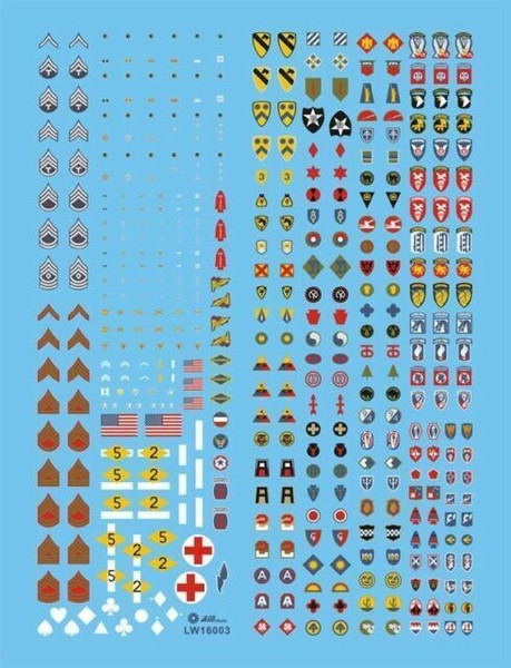 Alliance Model Works LW16003 1:16 120mm WWII US Aemy Uniform Insignia ...