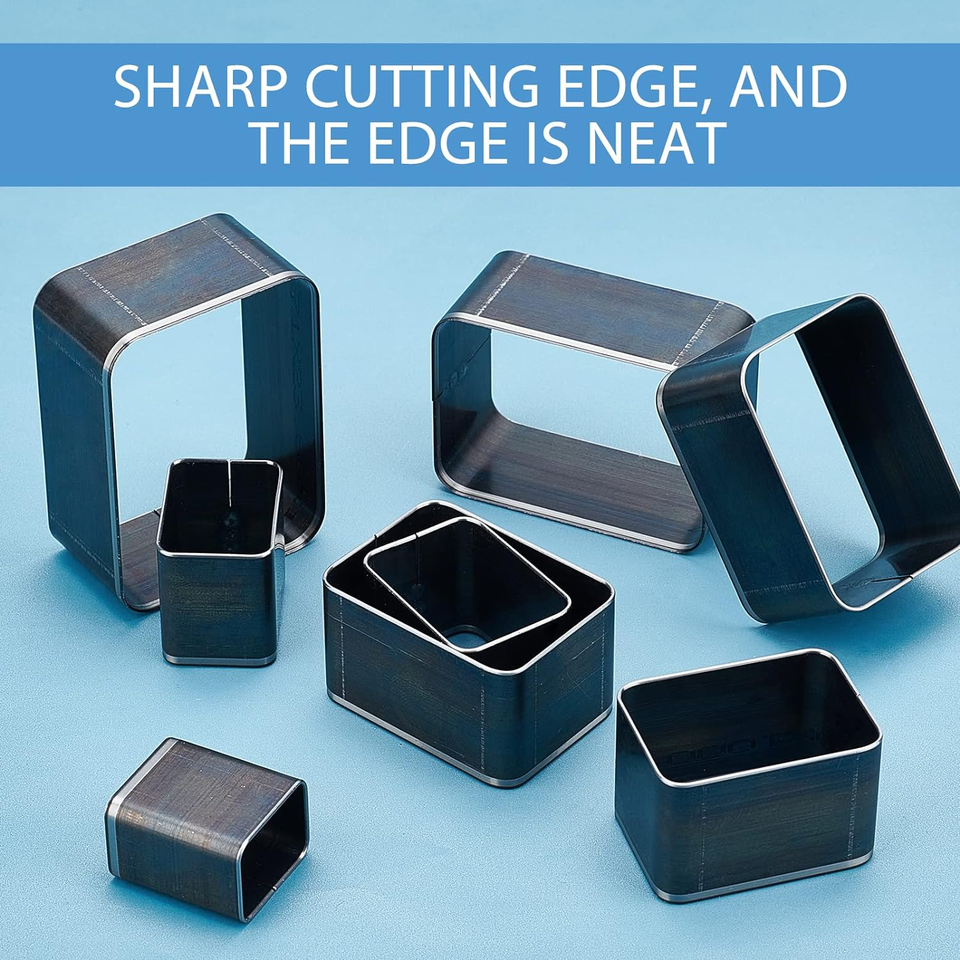 8Pcs/Set Steel Leather Die Rectangle Shape Cutter Hollow High Carbon ...