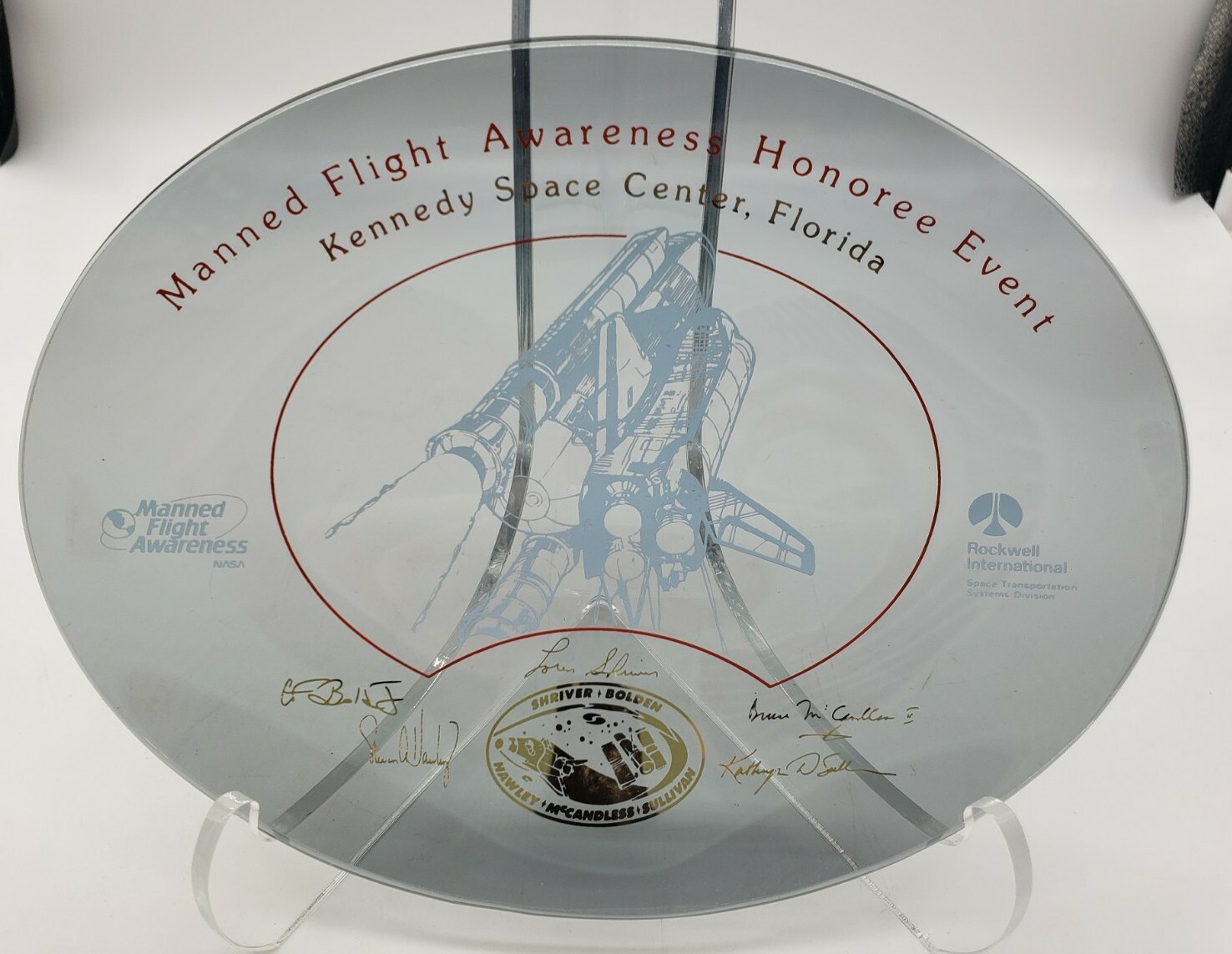 NASA & ROCKWELL MANNED FLIGHT AWARENESS PLATE Kennedy SpaceCenter ...