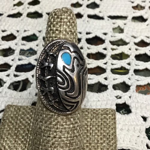 Native American sterling silver fetish ring sz 6 | eBay