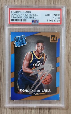 Donovan Mitchell Signed 2017-18 Donruss RC Card #188 Utah Jazz Slabbed ...