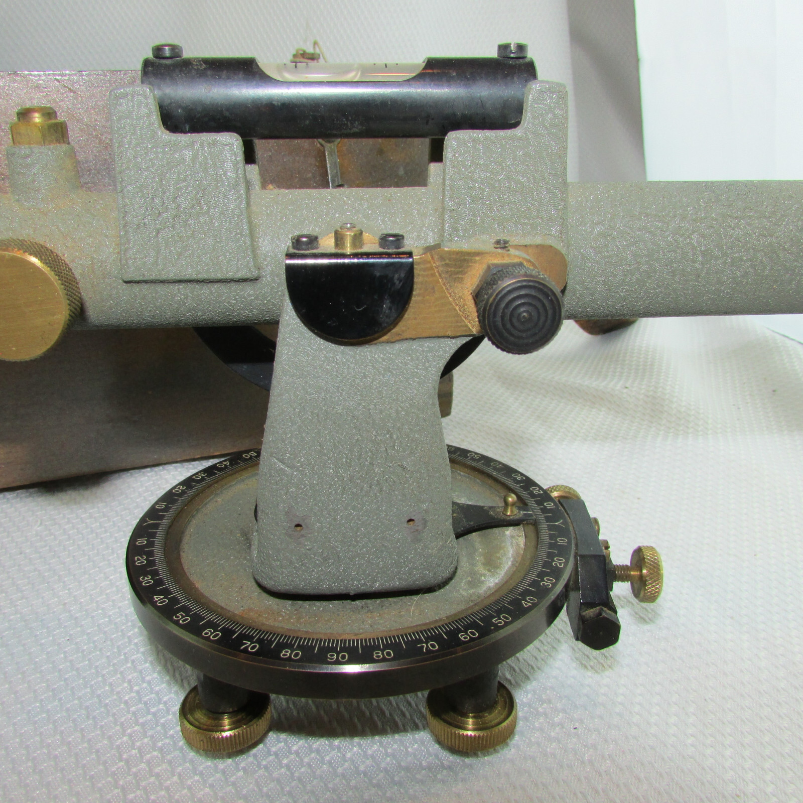 Craftsman Farm Transit Level in Wood Box with Plumb Bobs and ...