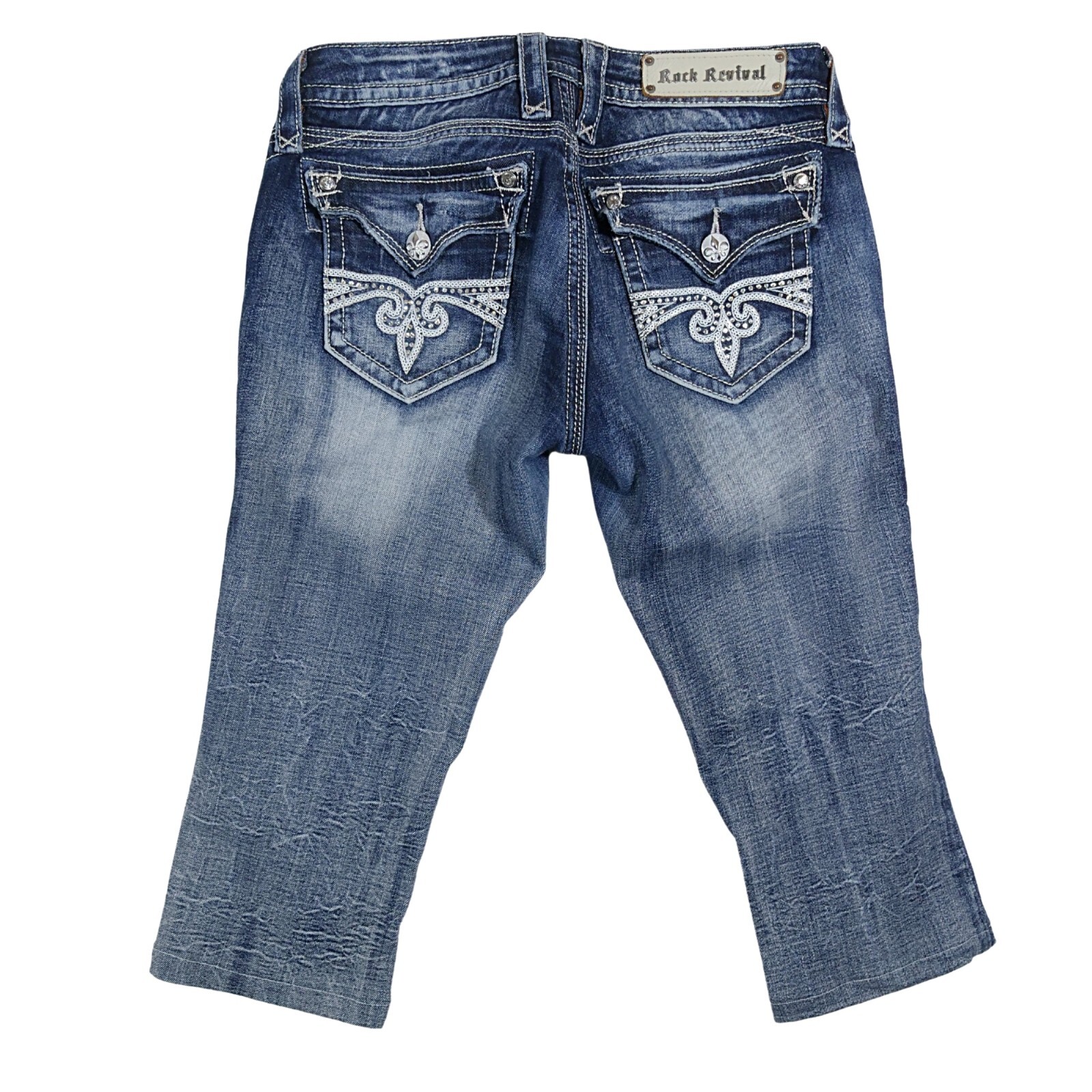 Rock Revival Premium Sora Easy Capri Jeans Dark Wash … - Gem