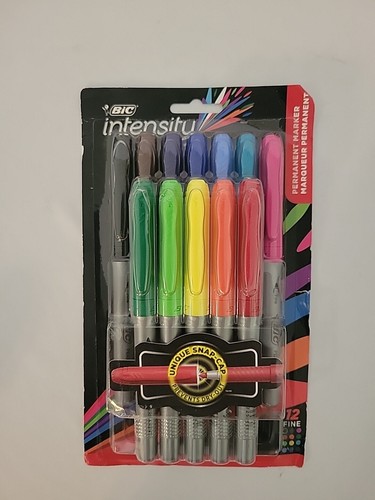 BIC Intensity Permanent Markers Fine Tip Assorted Colors 12 Pack ...
