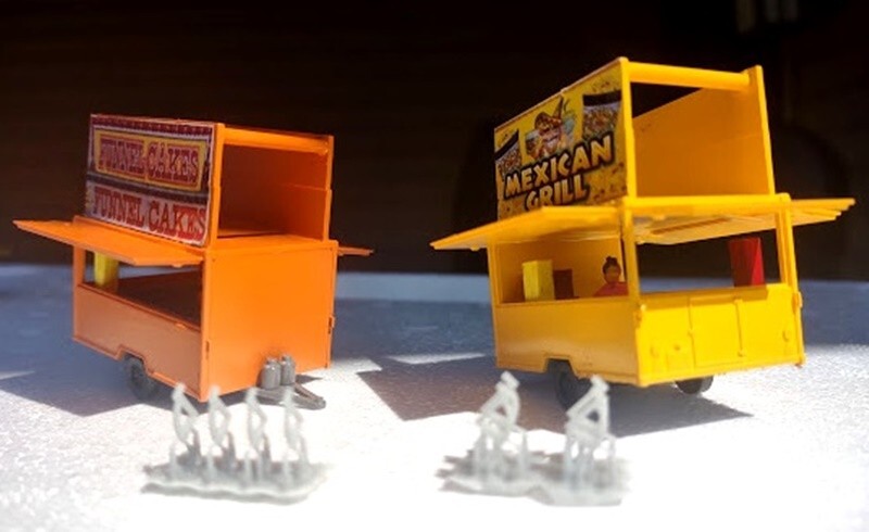 Carnival Circus Food Concession Joint Trailers- HO Scale 2 trailers one ...