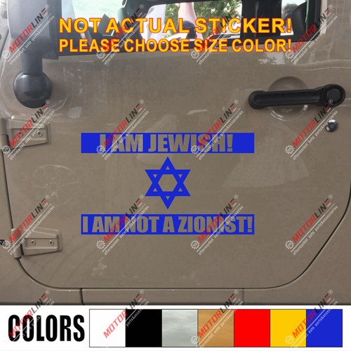 Israel Jew I am Jewish I Am Not a Zionist Anti Zionism Car Decal ...