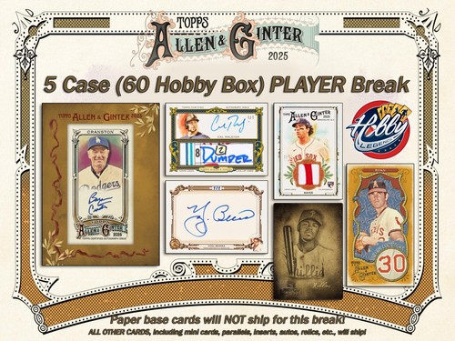 Zach Rishel 2025 Topps ALLEN & GINTER 5 Case (60 Box) Player Break #1 ...