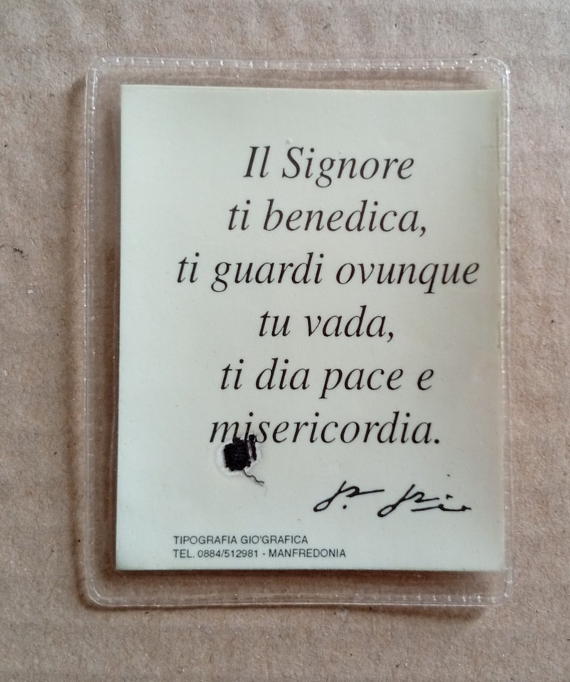 Holy card with relic, PADRE PIO DA PIETRELCINA [24] | eBay UK