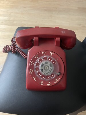 Vintage Red Rotary Telephone Western Electric Bell System Batman ...