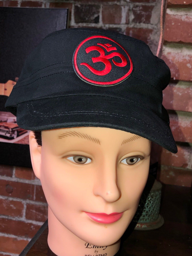 OM HINDU SPIRITUAL SYMBOL ARMY CADET FLAT TOP w/ Patch Vintage Style ...
