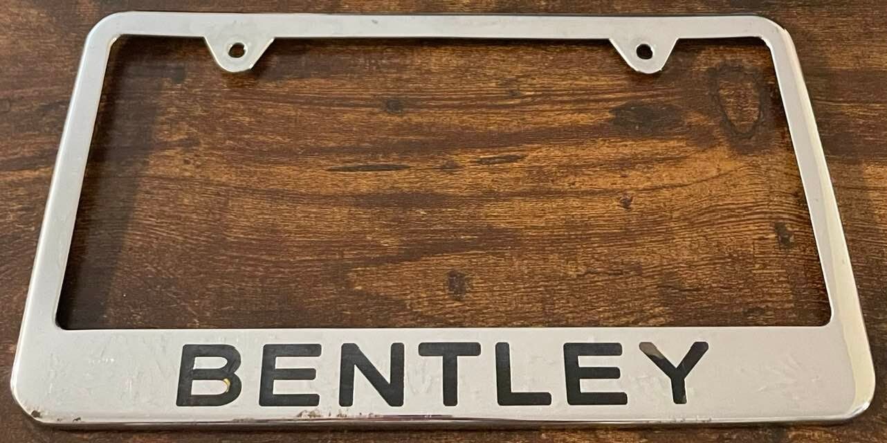 BENTLEY Dealership Vintage Booster License Plate Frame Bentayga Turbo R ...