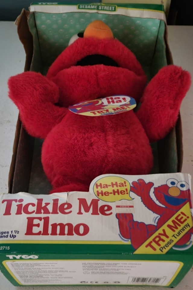 Vintage 1996 Tyco TICKLE ME ELMO Red Plush Sesame Street Toy | eBay