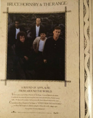 1989 BRUCE HORNSBY and the RANGE magazine PROMO AD ORIGINAL (UNFRAMED ...