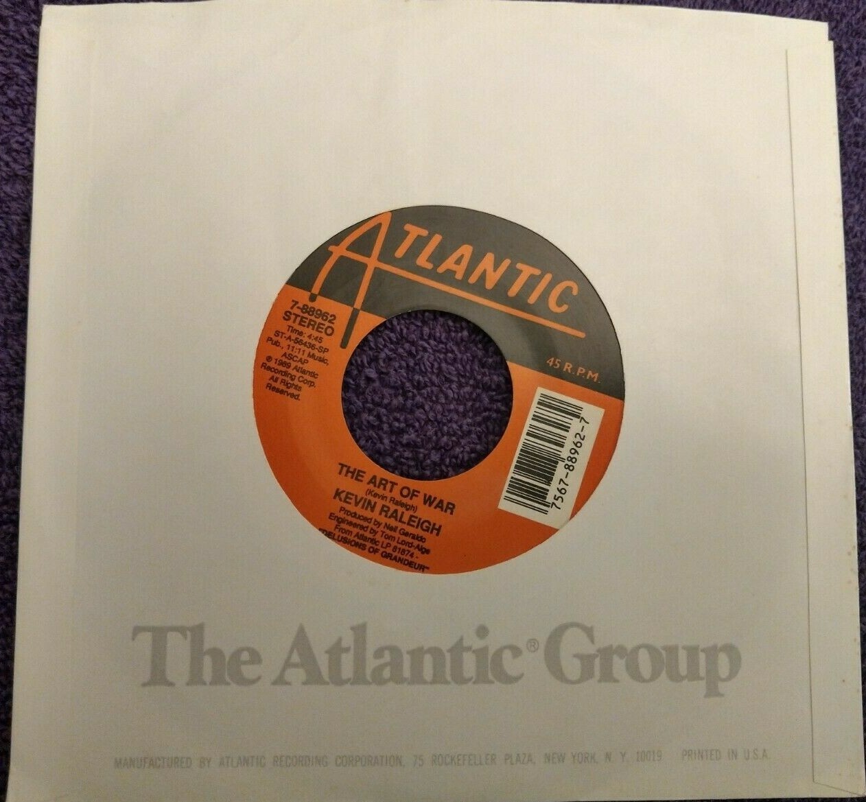 Kevin Raleigh - Moonlight on Water / The Art of War Atlantic 1989 ...