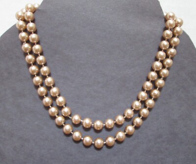 Beige Beaded Necklace (37 in) | eBay