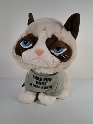 Grumpy Cat "I Had Fun Once It Was Awful" 10" Plush Stuffed Animal Toy ...