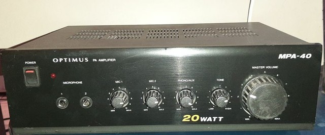 Optimus Mpa-40 PA Amplifier 20 Watt 2 Microphone Imputes for sale ...
