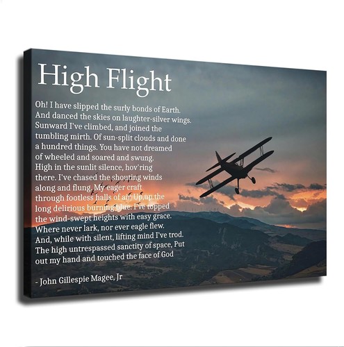 High Flight Poem By John Gillespie Magee Jr Poster Canvas Printing Wall ...