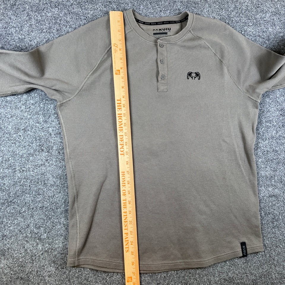 Kuiu Thermal Waffle Knit Shirt Mens L Gray Base Layer Hunting Long ...