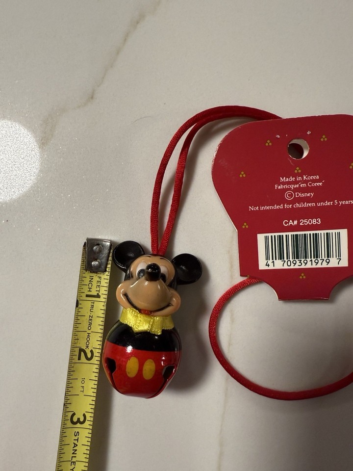 The Disney Store Mickey Mouse Jingle Bell Necklace Christmas 1993 | eBay