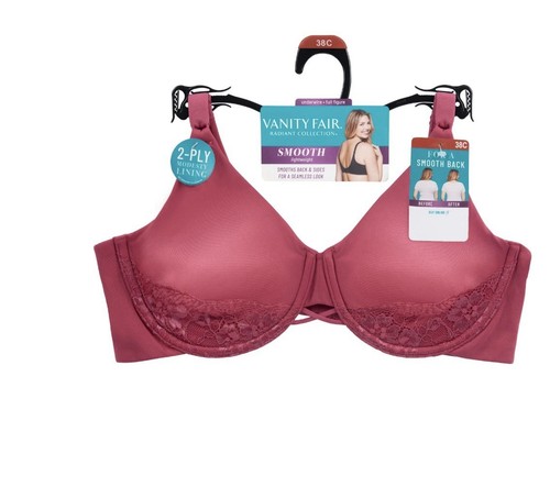 Vanity Fair Radiant Pink 2-Ply Back Smoothing Underwire Bra Size 42D ...