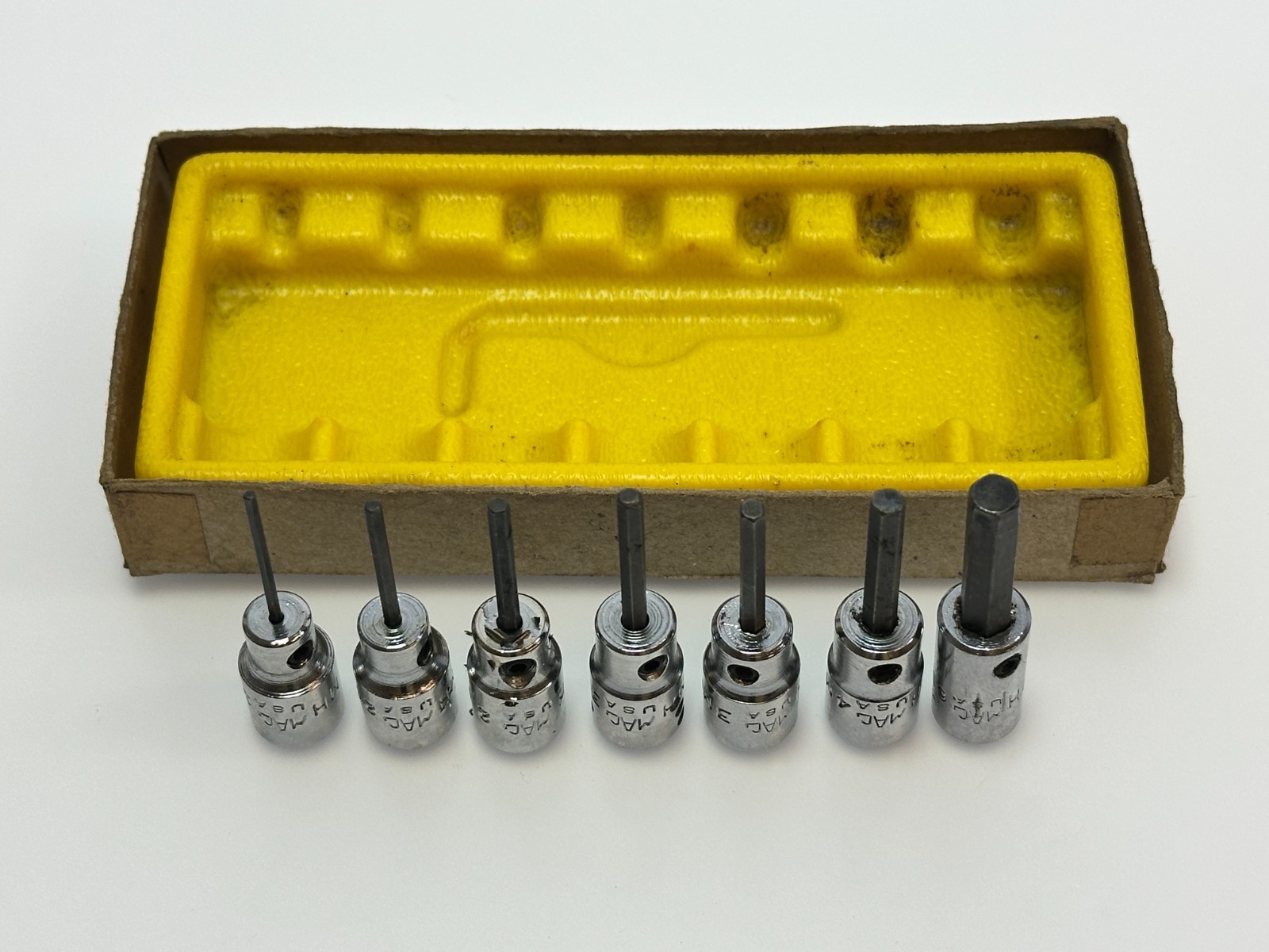 MAC Tools USA 7pc Metric 1.5mm-6mm 1/4” Drive Hex Socket Driver Set w ...
