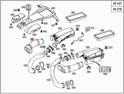 Genuine MERCEDES C292 W166 X166 GL-CLASS X166 Air intake hose ...
