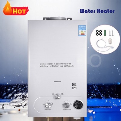 16L Portable Instant Gas Hot Water Heater LPG Camp Shower Boiler ...