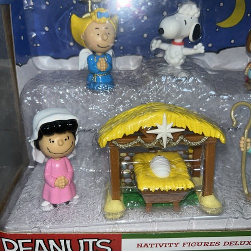 Peanuts Nativity Figures Deluxe Set Snoopy Charlie Brown Christmas ...