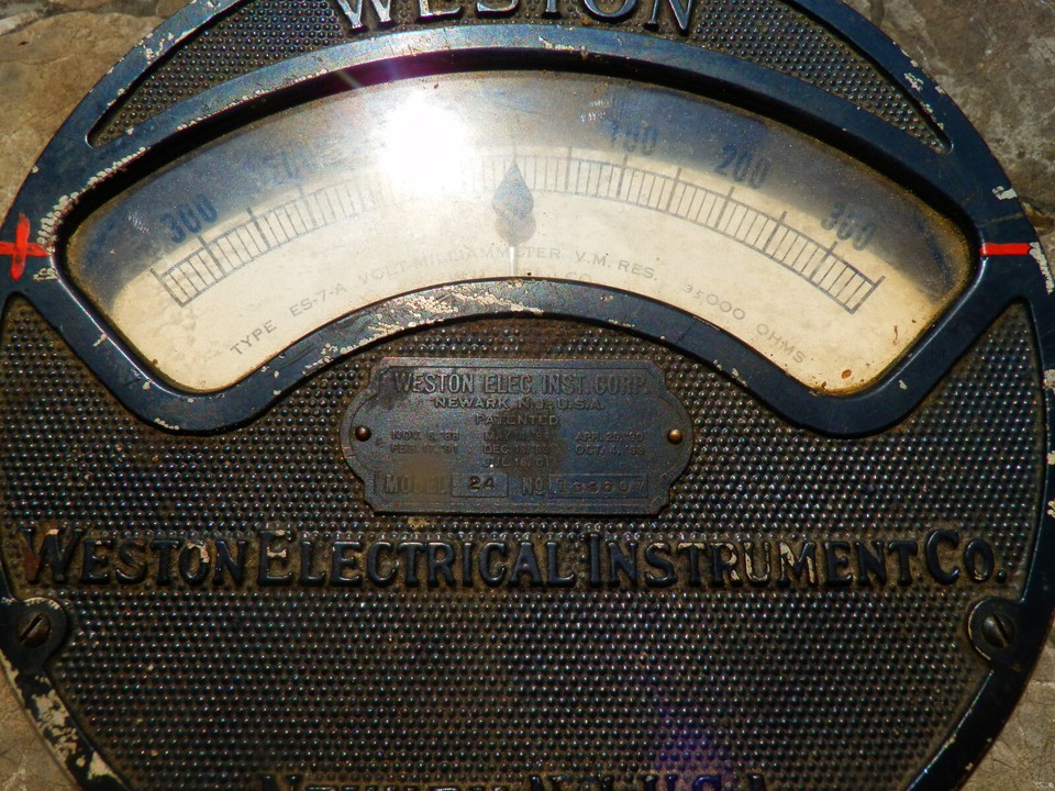 Antique Weston Electrical Instrument Voltmeter Newark NJ Gage Model 24 ...