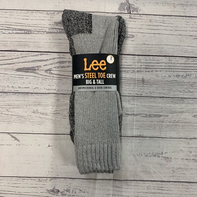 Lee Mens Grey Steel Toe Crew Socks Big & Tall | eBay