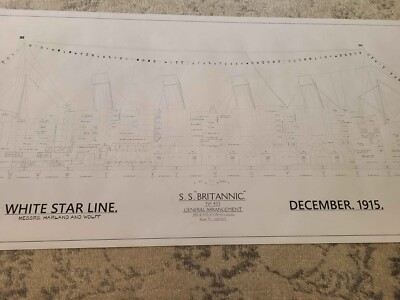 RMS Britannic 1/200 Scale Super Detailed and BIG Deck Plans - 5 Sheets ...