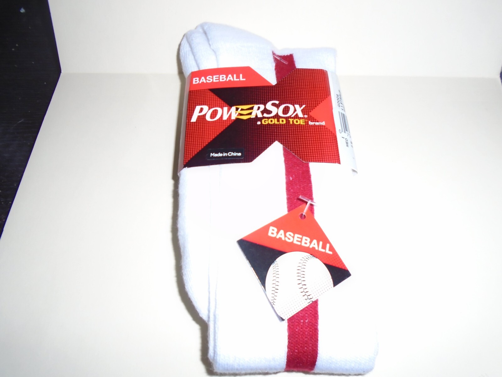 GOLD TOE PowerSox Baseball 2in1 Stirrup Socks White Red Unisex Size M ...