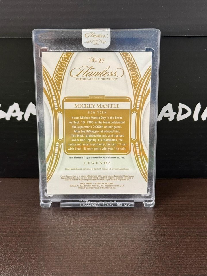 2022 Panini Flawless Mickey #27 Legends Diamond Gem /20 HOF Mantle ...