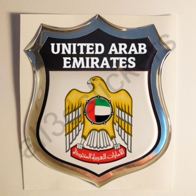 Sticker United Arab Emirates Emblem Coat of Arms Shield 3D Resin Domed ...