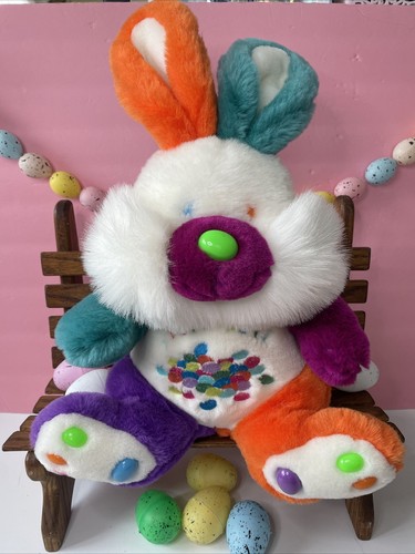 Vintage Jelly Bean Easter Bunny Rabbit Plush Stuffed Animal Colorful 14 ...