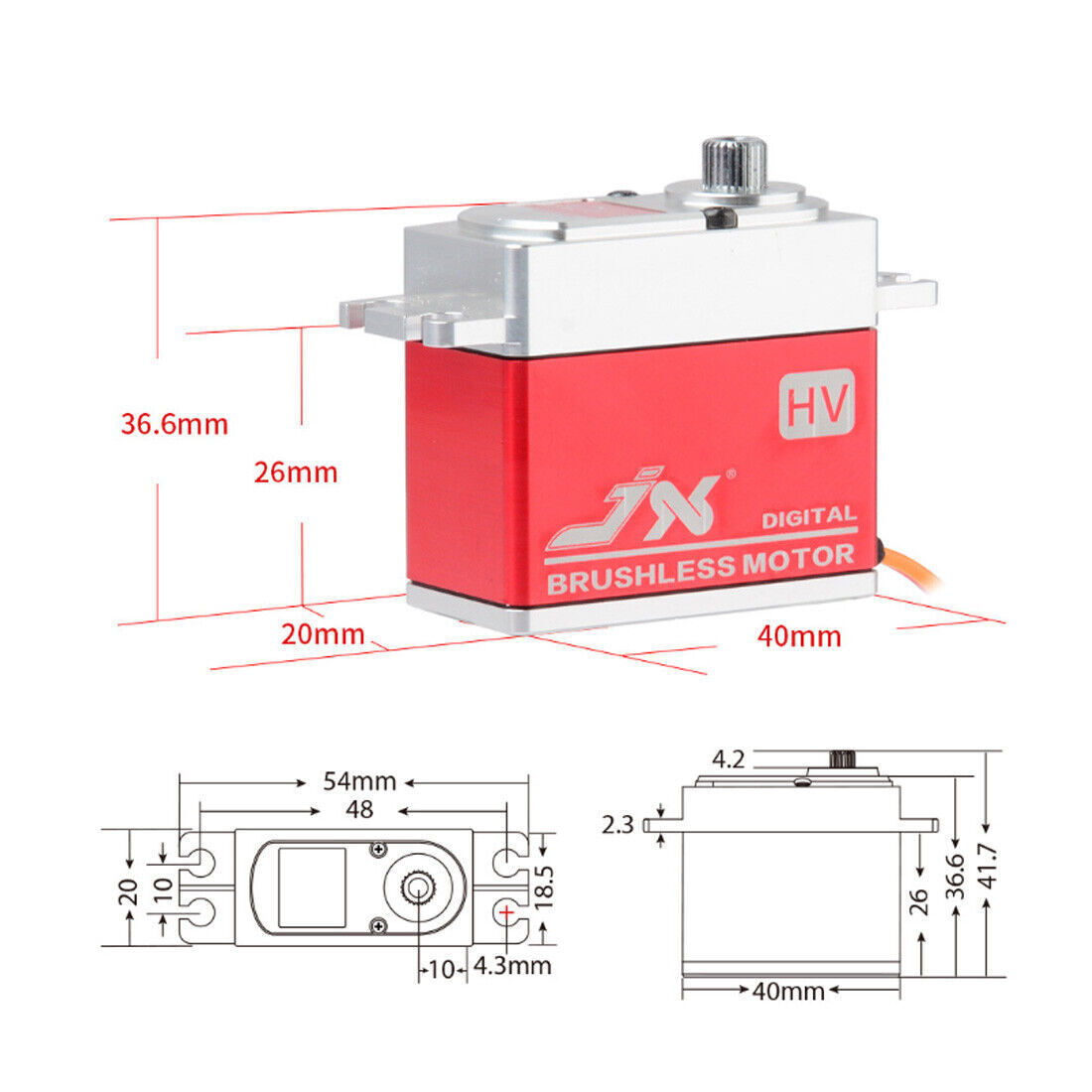 JX BLS-HV7032MG/32KG High Torque Metal Gear Full CN Brushless Digital ...