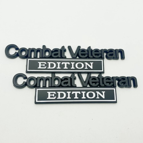 2PCS Combat Veteran Edition Metal Car Emblem 3D Badge Truck Decal ...