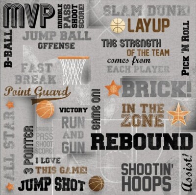 Slam Dunk Collage - basketball scrapbook paper - Karen Foster Design ...