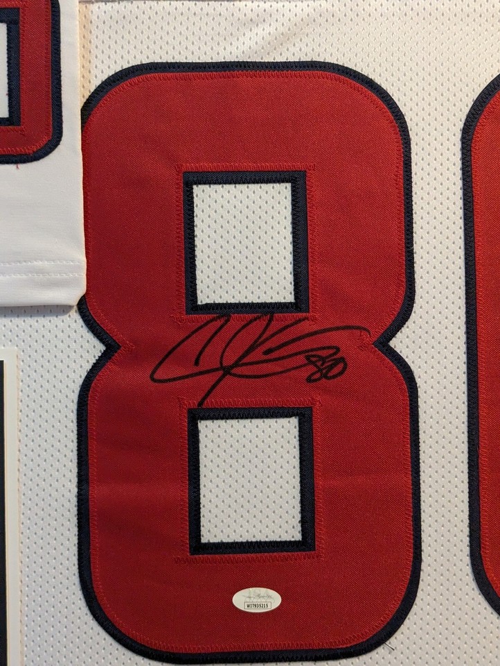 FRAMED HOUSTON TEXANS ANDRE JOHNSON AUTOGRAPHED SIGNED JERSEY JSA COA ...
