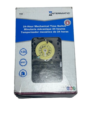 Intermatic T101 24-Hour Mechanical Time Switch, 120 VAC, 60Hz, SPST ...