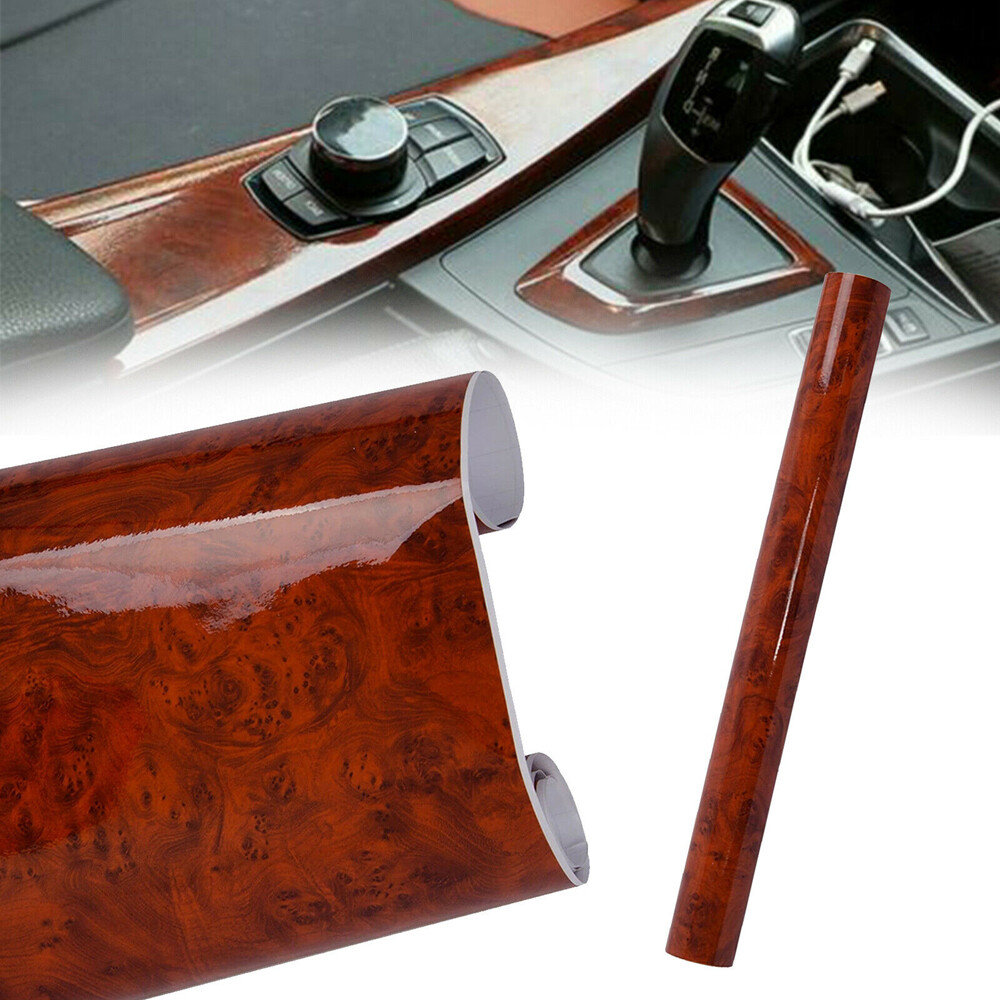 Glossy Walnut Wood-Grain Vinyl Wrap Car Sticker Wrap Film Adhesive ...