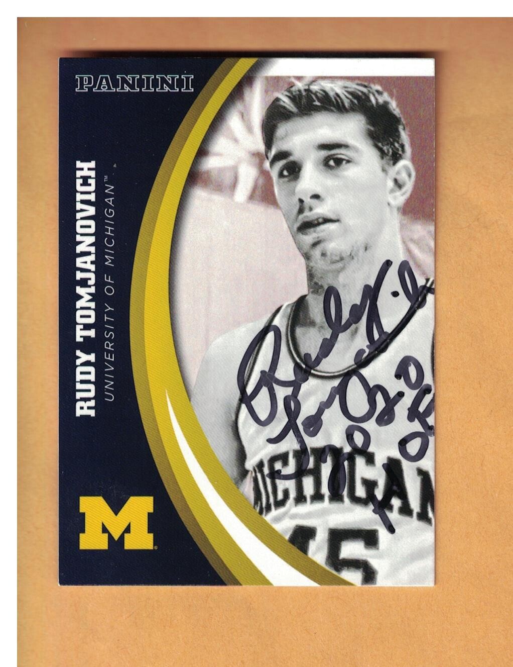 Rudy Tomjanovich AUTOGRAPHED 2015 PANINI MICHIGAN WOLVERINES Card ...