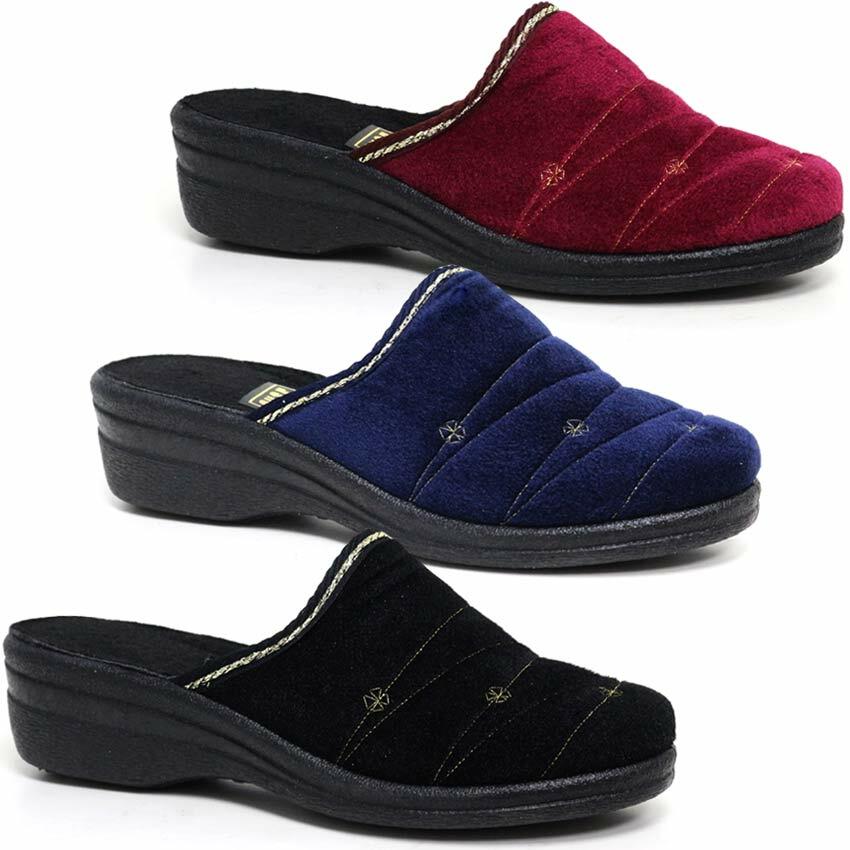 Ladies Spanish Slippers Women Faux Suede Warm Comfort Fur Clog Mules ...