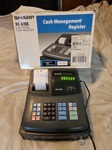 SHARP XE-A106 Electric Cash Register. With Keys And Works Used In Box ...