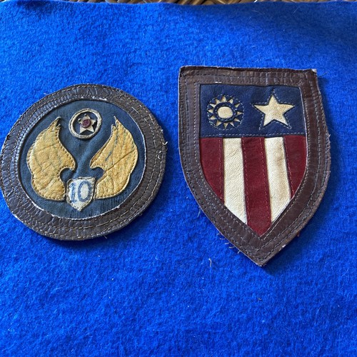 Original WWII AAF 10th AA + CBI Shoulder Patch Lot - CBI-made, Leather ...