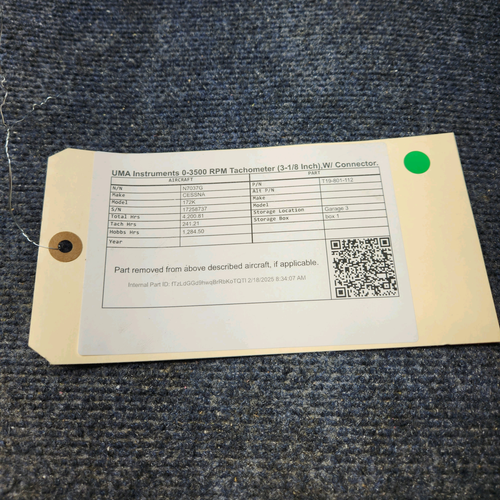 T19-801-112 | UMA INSTRUMENTS 0-3500 RPM TACHOMETER (3-1/8 INCH),W/ CONNECTOR. | eBay