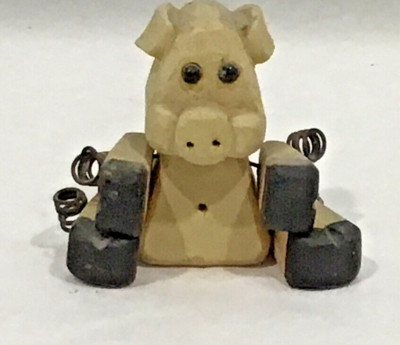 Wooden & Wire Jointed Pig Shelf Sitter | eBay