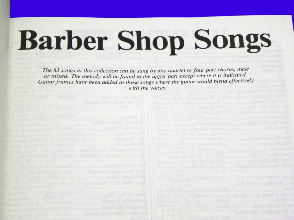 Barber Shop Songs: Everybody's Favorite No. 67 1948 Voice Sheet Music ...