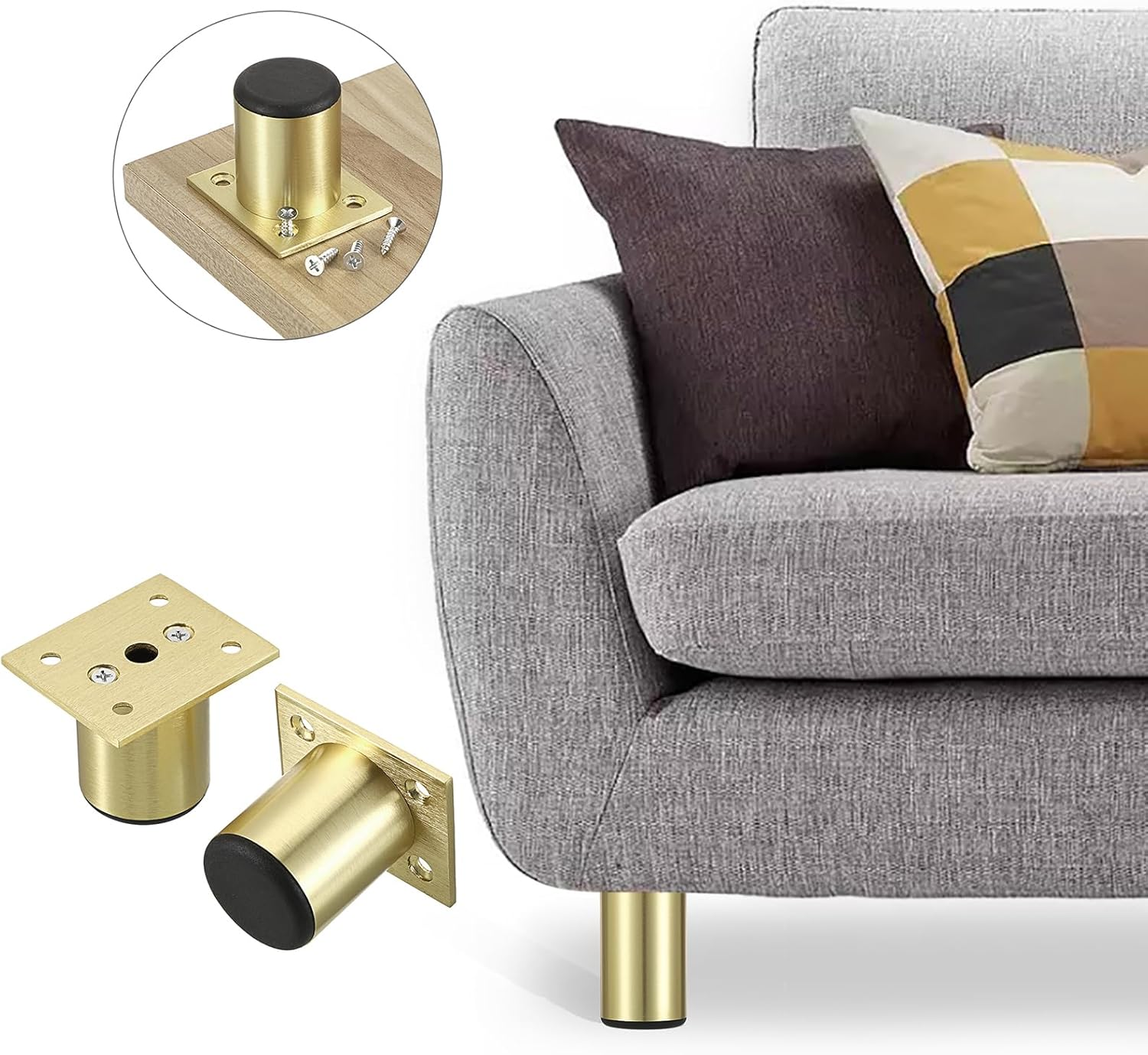 4PCS Furniture Legs round Adjustable Sofa Legs Furniture Cabinet Legs ...